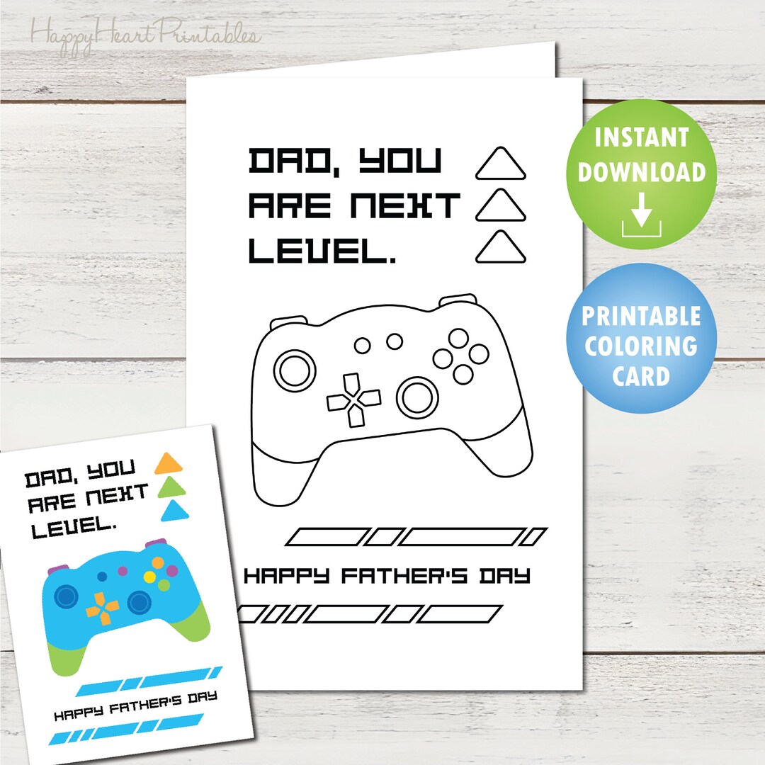 Video Game Printable Father's Day Card - Etsy
