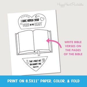 Hide God's Word in Your Heart Folding Surprise Bible Craft - Etsy