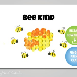 Fingerprint Bee Craft Printable Template - Etsy