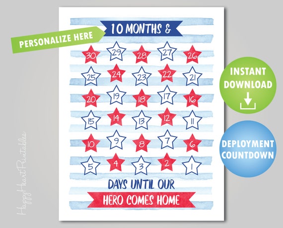 Printable Deployment Countdown - Etsy