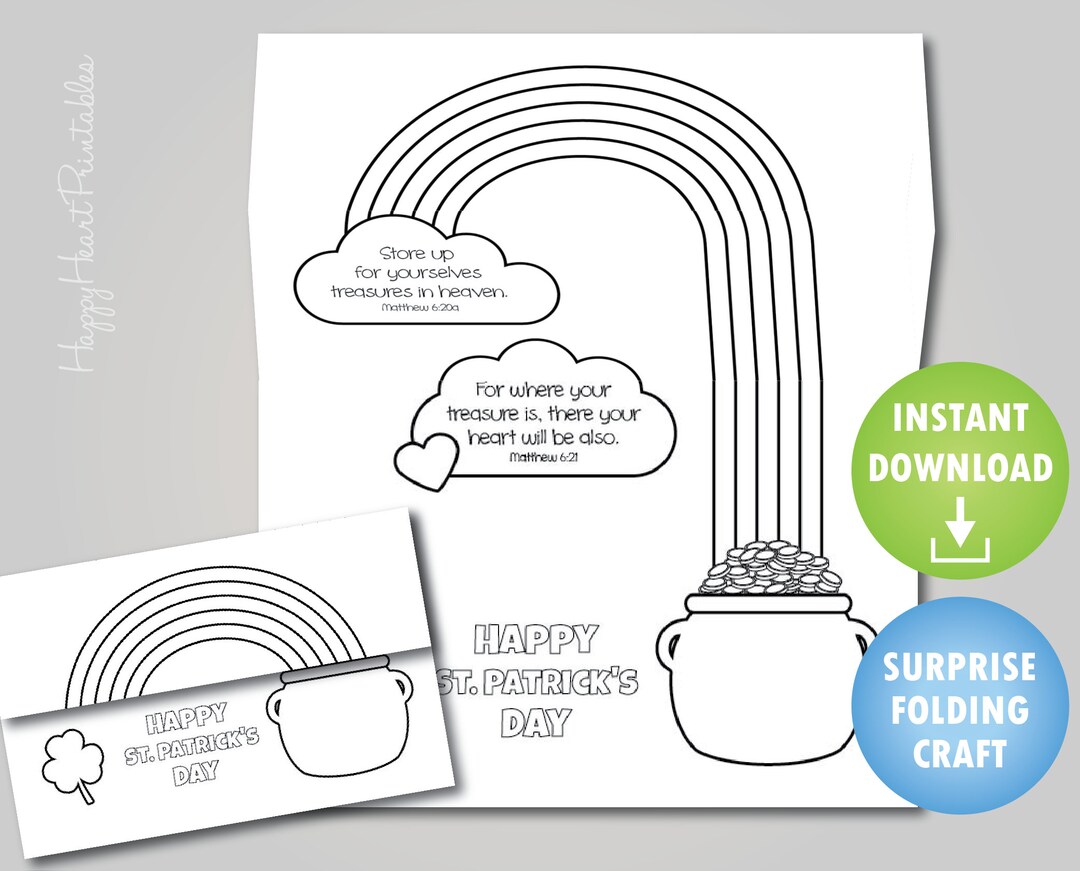 St. Patrick's Folding Surprise Craft With Bible Verse - Etsy