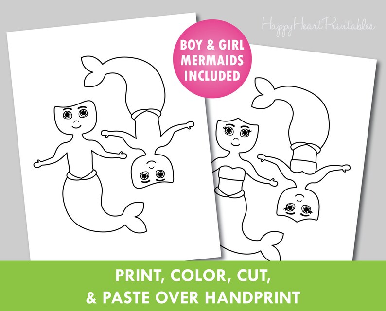 Handprint Mermaid Summer Craft - Etsy