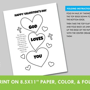 Valentine's Day Folding Surprise Craft or Card - God Loves You - Etsy