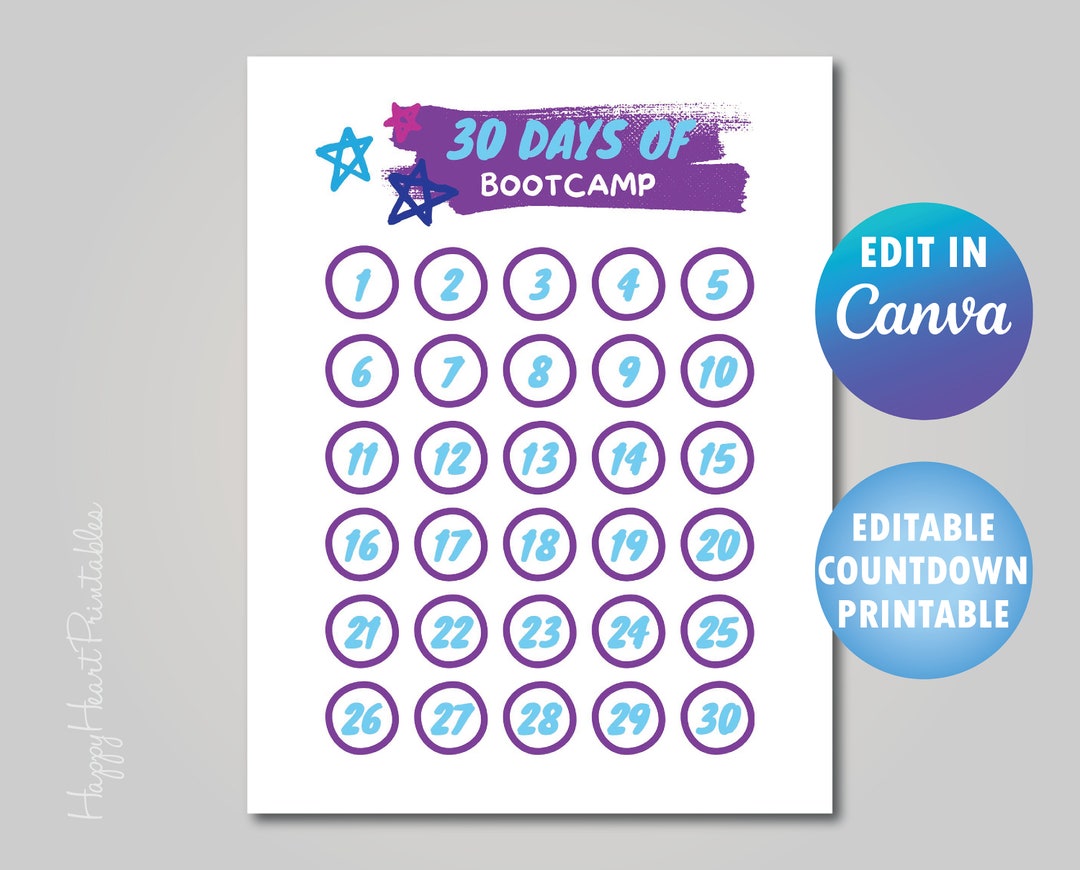 Fully Customizable Countdown Template for Canva - Etsy