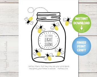 Let Your Light Shine Fingerprint Craft | 100% Hand Lettered ...