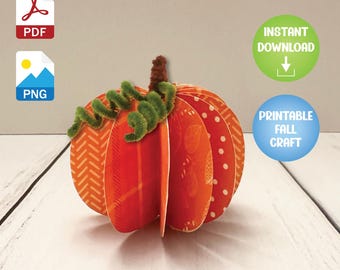Printable 3D Pumpkin Template – DIY Halloween Craft for Kids & Adults ...