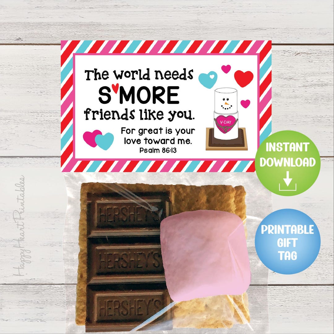 Smore Valentine Printable Treat Bag Topper - Etsy
