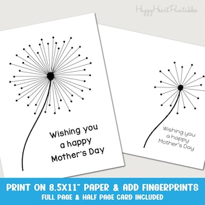 Mother's Day Fingerprint Art - Printable Template - Wishing You a Happy ...