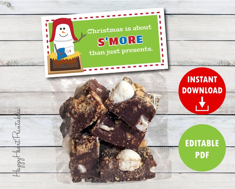 Christmas Smore Treat Topper Religious Christmas Favor | Etsy