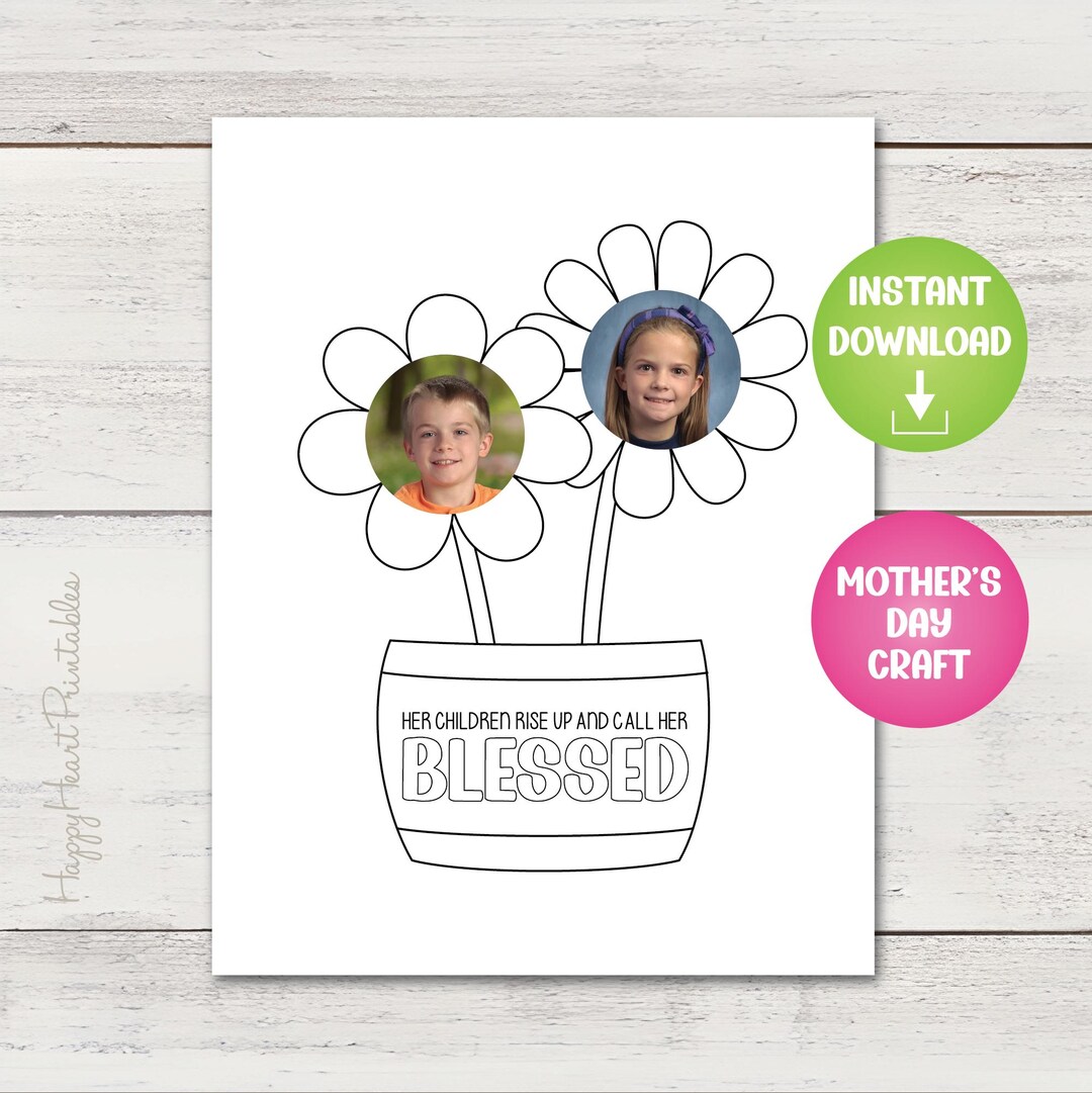 Mother's Day Photo Flower Craft With Bible Verse - Etsy