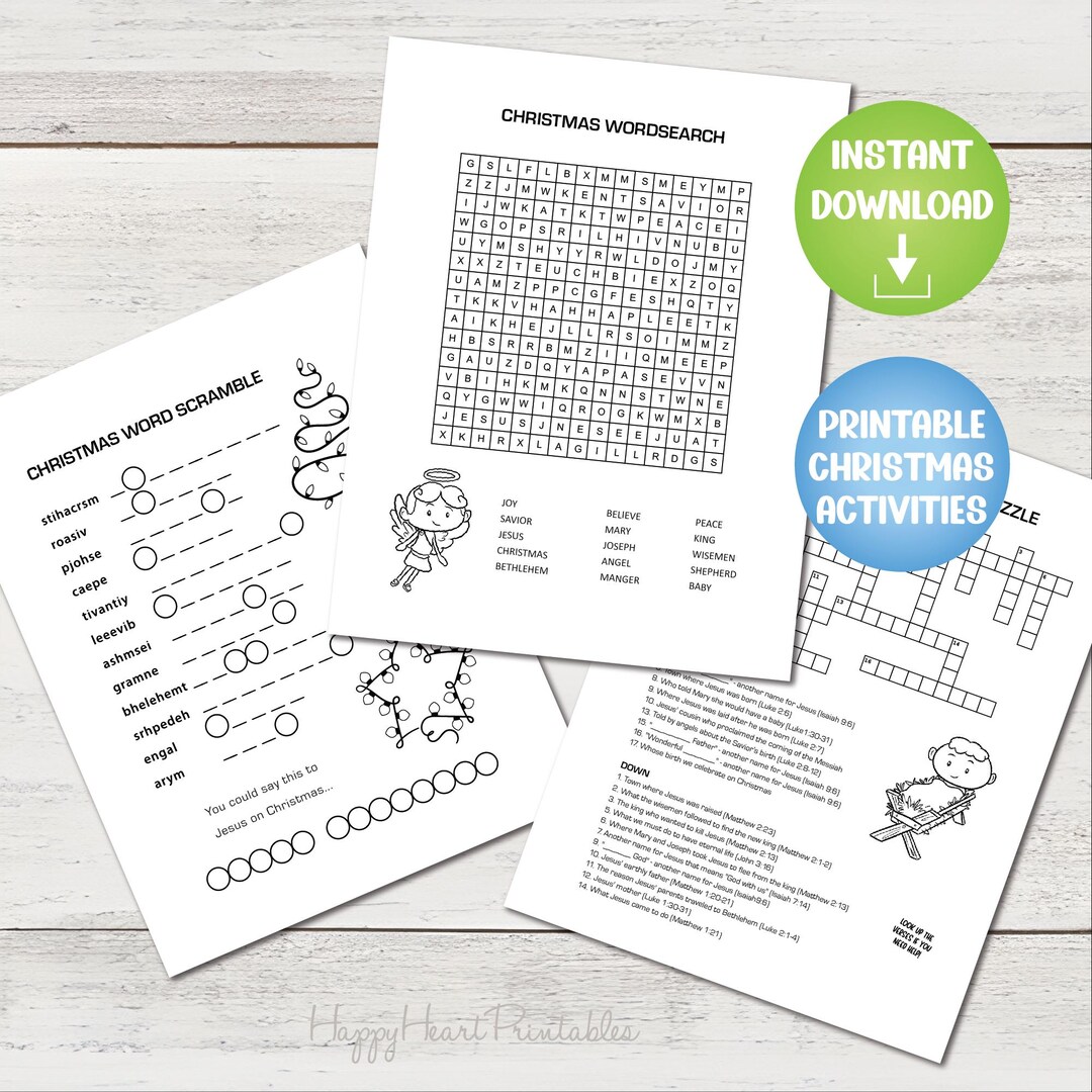 Printable Christmas Activity Sheets - Etsy