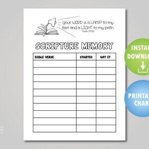 Printable Scripture Memory Chart - Etsy