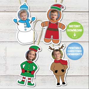 Printable Photo Christmas Character Ornaments - Etsy