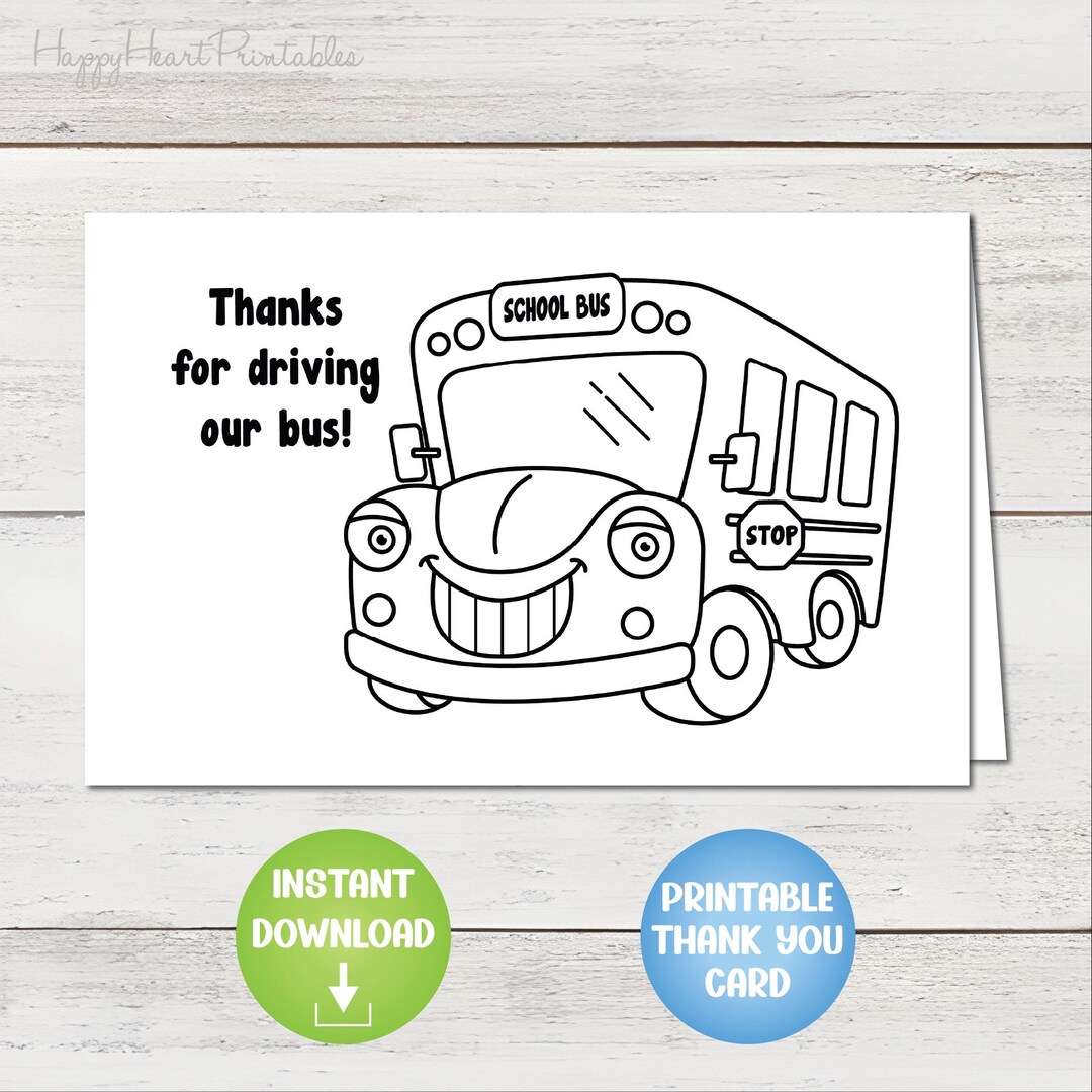 Bus Driver Thank You Card - Bus Driver Appreciation - Etsy