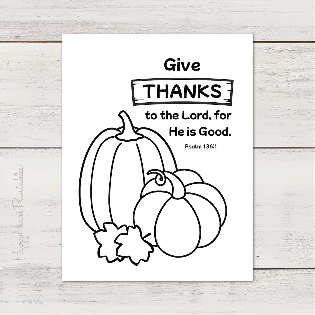 Give Thanks to the Lord Coloring Page - Etsy
