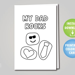 My Dad Rocks - Printable Coloring Card - Etsy
