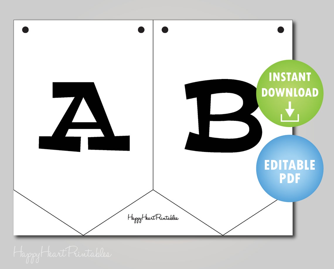 Editable Pennant Banner Pattern With Serif Font Printable | Etsy