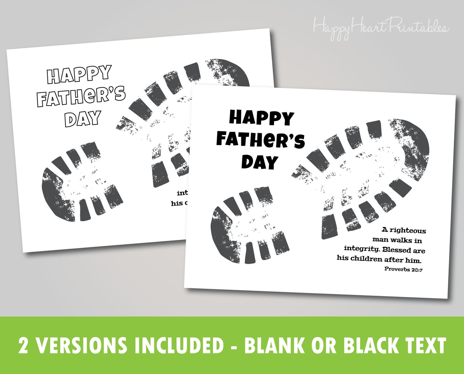 Father's Day Foot Print Shoe Craft Proverbs 20:7 - Etsy