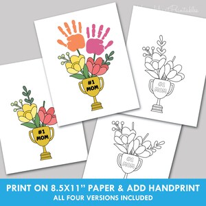 Mother's Day Trophy Handprint Flower Craft - Etsy