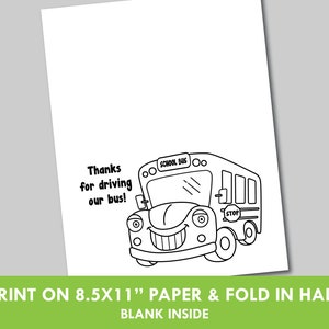 Bus Driver Thank You Card - Bus Driver Appreciation - Etsy