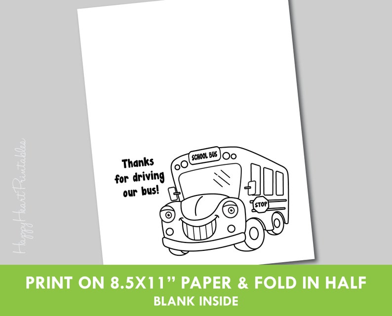 Bus Driver Thank You Card Bus Driver Appreciation - Etsy