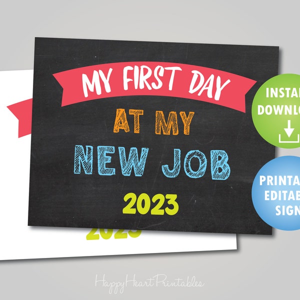 First Day New Job Sign - Etsy