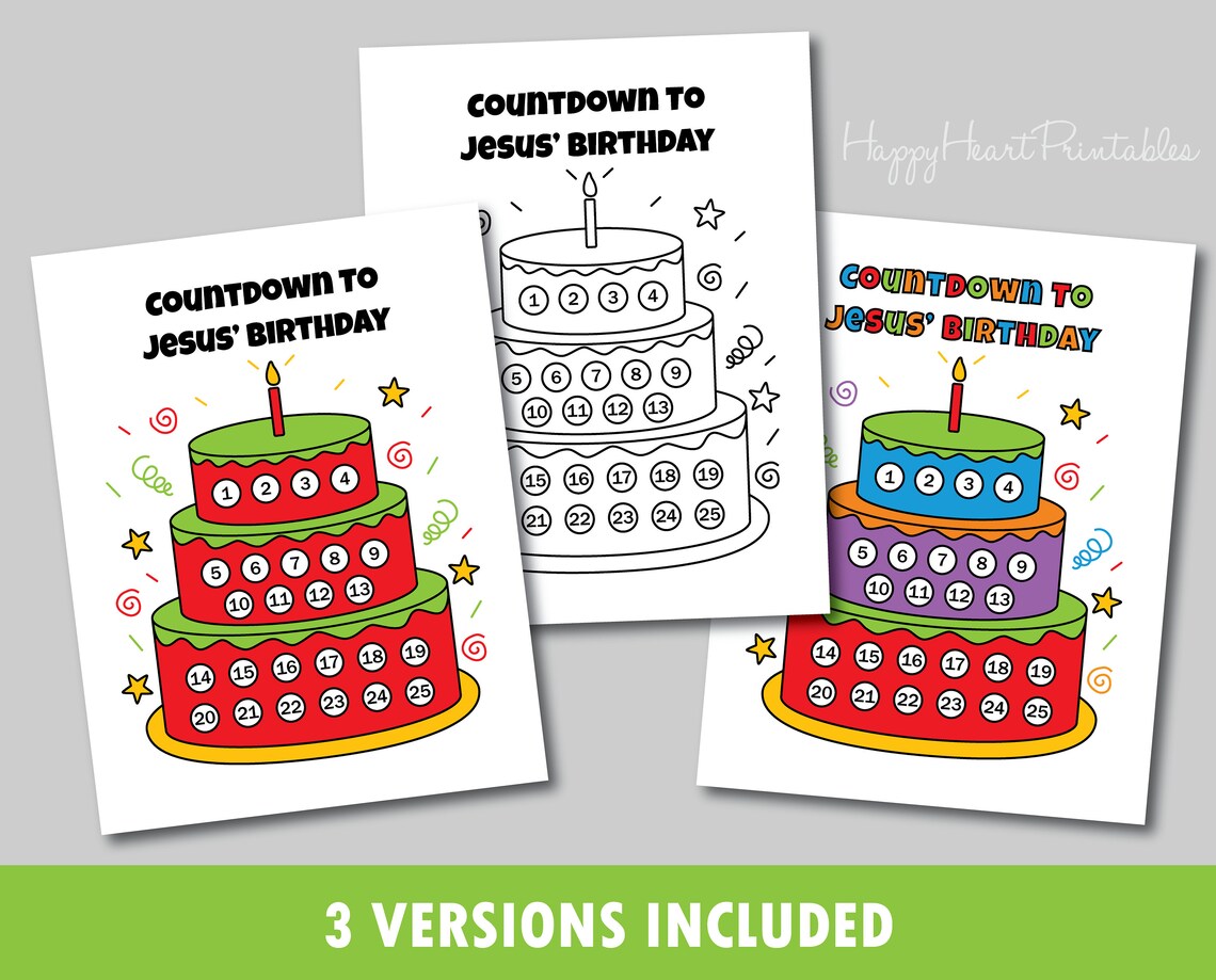 Printable Christmas Countdown Jesus' Birthday Countdown | Etsy