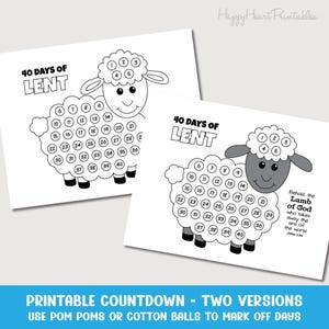 Printable Lent Calendar With Lamb - Etsy