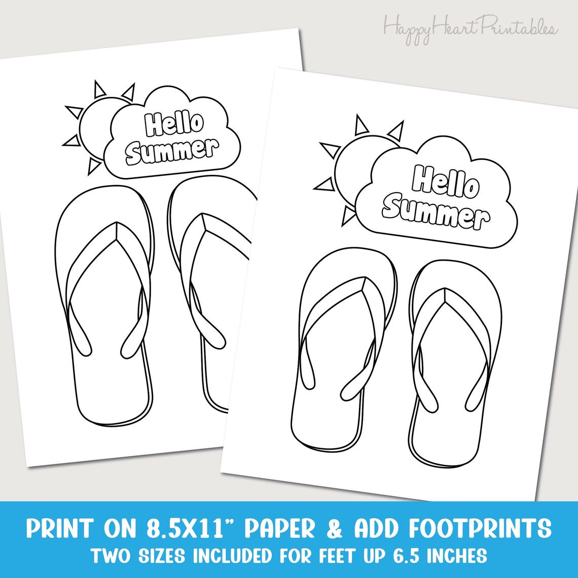 Flip Flop Footprint Summer Craft - Etsy