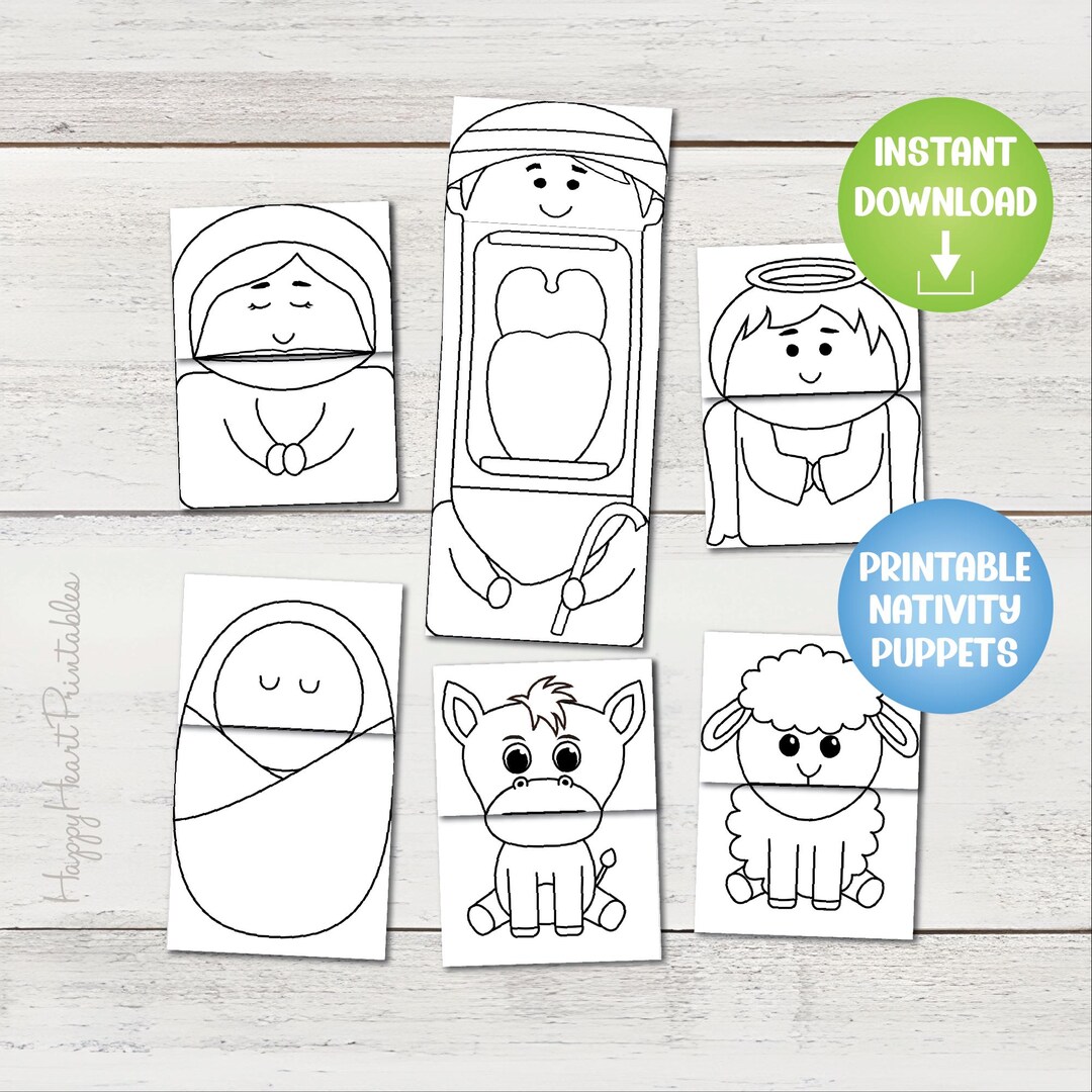 Nativity Folding Paper Puppets - Etsy