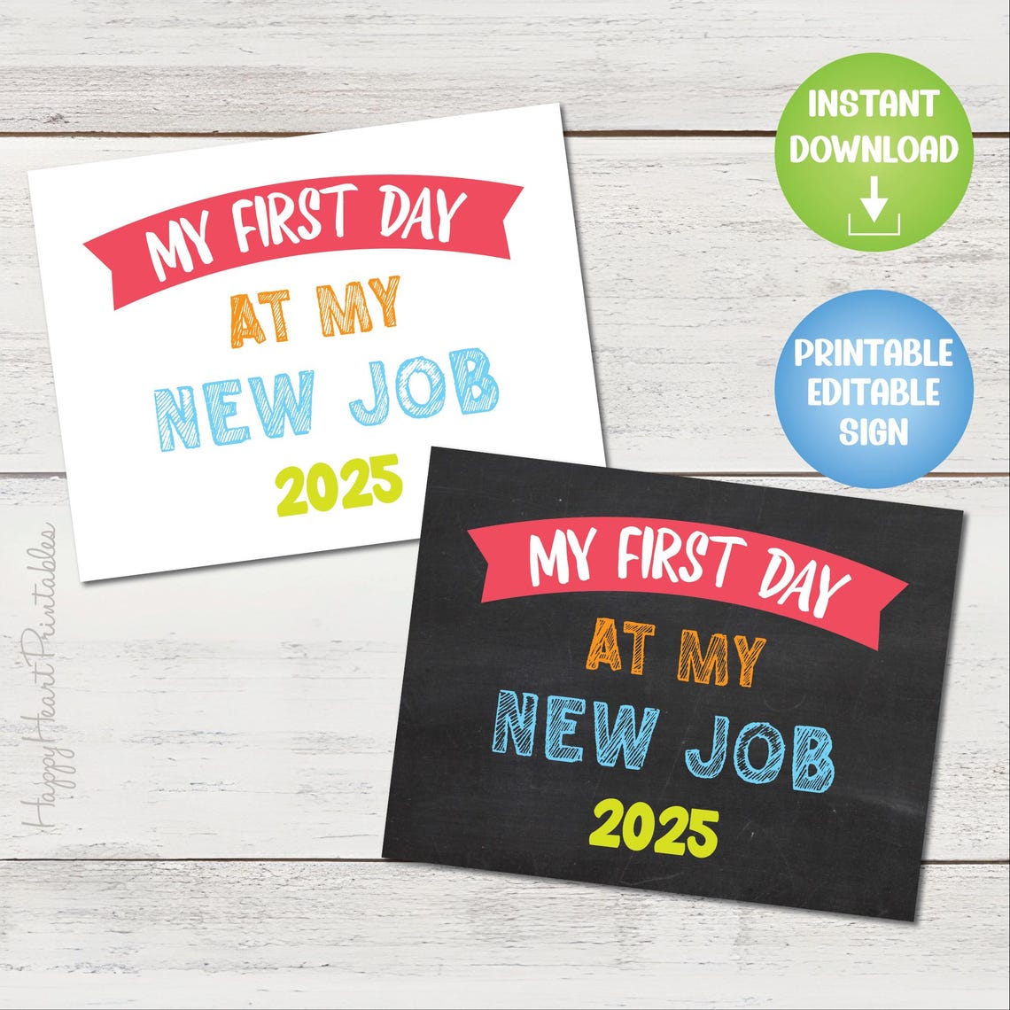 Printable First Day of My New Job Sign - Etsy