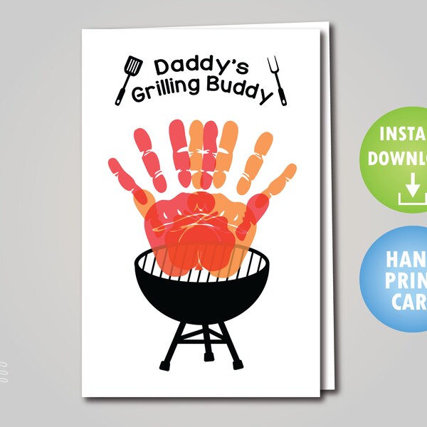 Fathers Day Handprint Card - Etsy