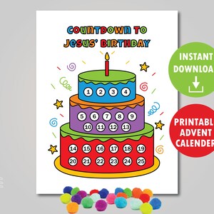 Printable Christmas Countdown - Jesus' Birthday Countdown - Etsy