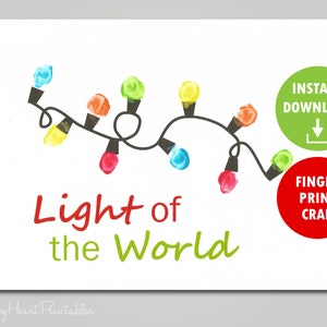 Thumbprint Christmas Lights Printable Template - Thumbprint Christmas ...