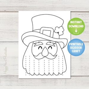 Leprechaun Scissor Craft - St. Patrick's Day Printable - Etsy