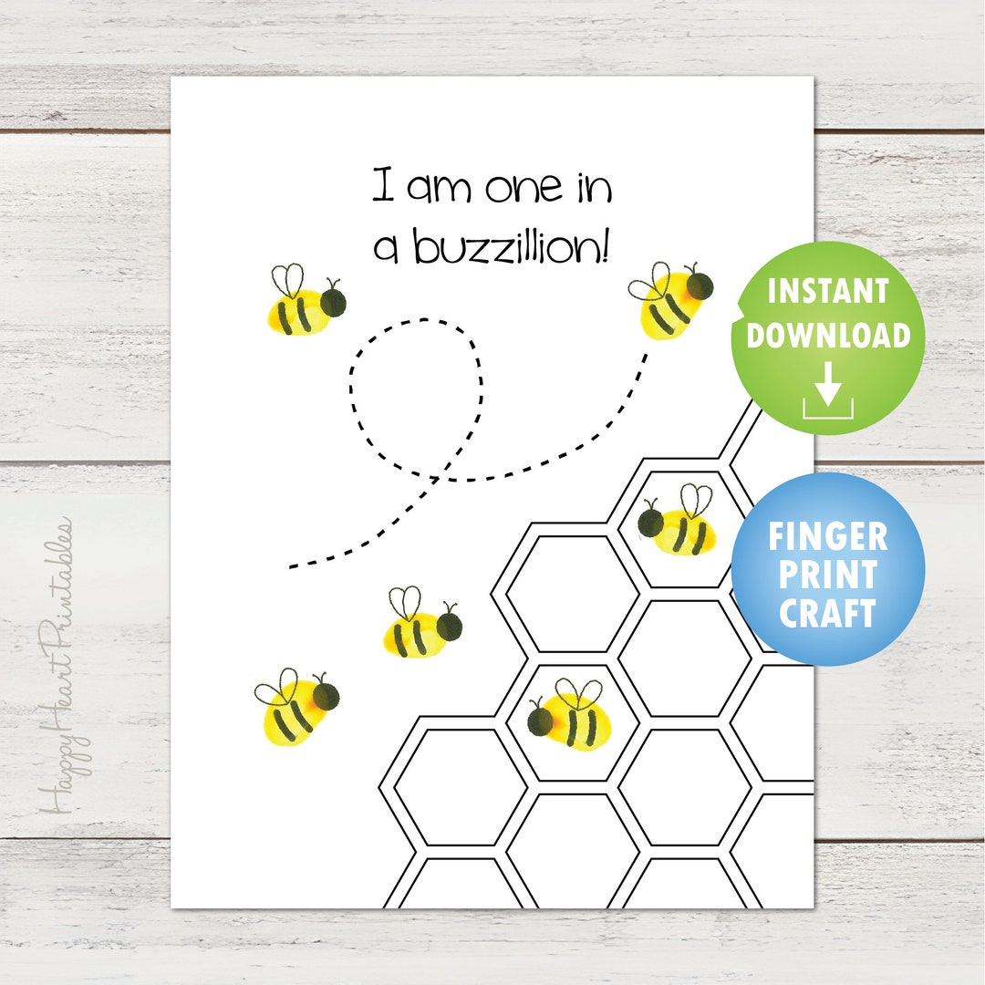 Fingerprint Bee Craft - One in a Buzzillion - Etsy