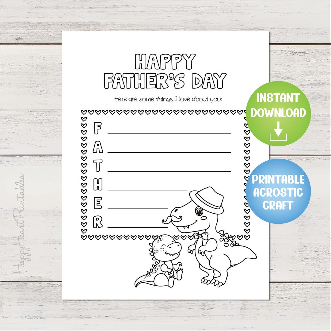 Father's Day Acrostic Poem - Etsy