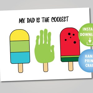 Father's Day Handprint Craft - My Dad is the Coolest Popsicle - Etsy