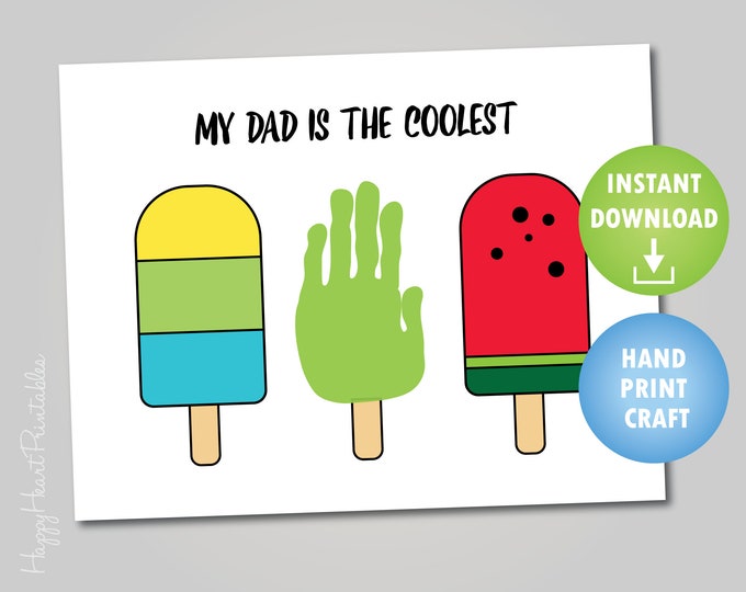 Father's Day Handprint Craft My Dad is the Coolest - Etsy