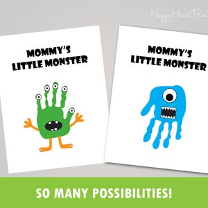 Handprint Monster Craft- Handprint Halloween Art - Etsy