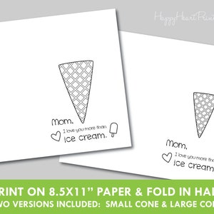 Handprint Ice Cream Mother's Day Card - Etsy