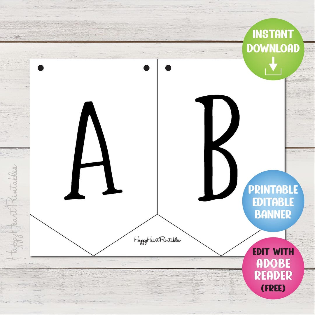 Editable Pennant Banner Pattern - Printable Banner Template - Etsy