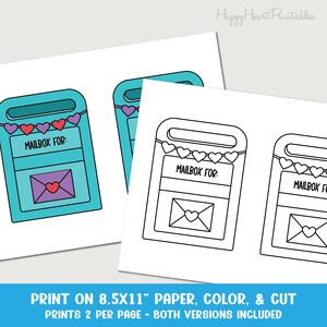 Valentine's Day Paper Bag Mailbox Printable - Etsy