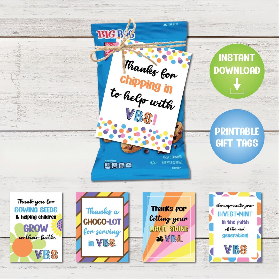 VBS Volunteer Appreciation Gift Tags - Etsy