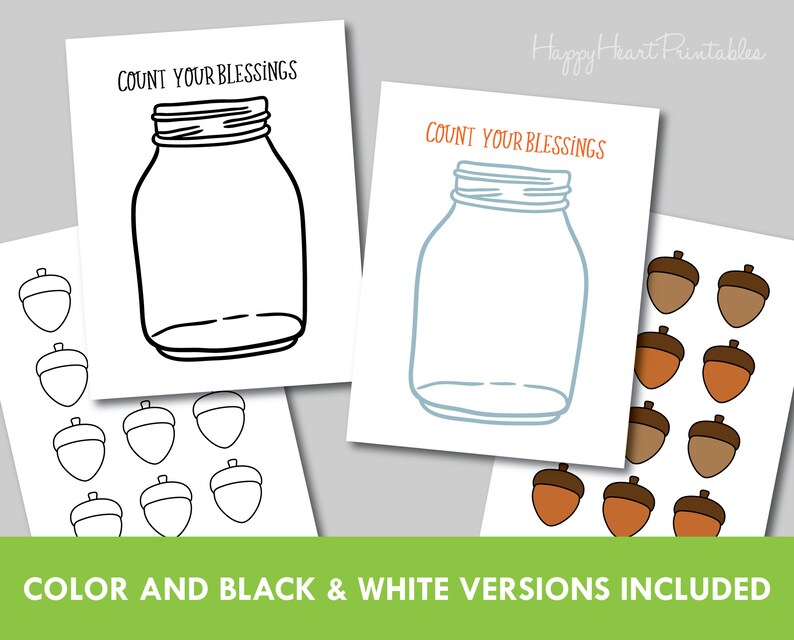 Count Your Blessings Thankfulness Craft Printable Craft | Etsy