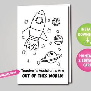 Teacher Thank You Card Out of This World - Etsy