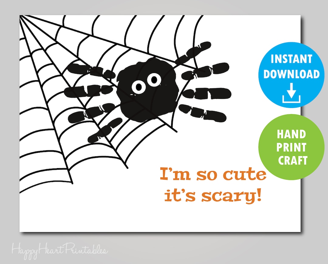 Handprint Spider Web Craft- Handprint Halloween Art - Etsy