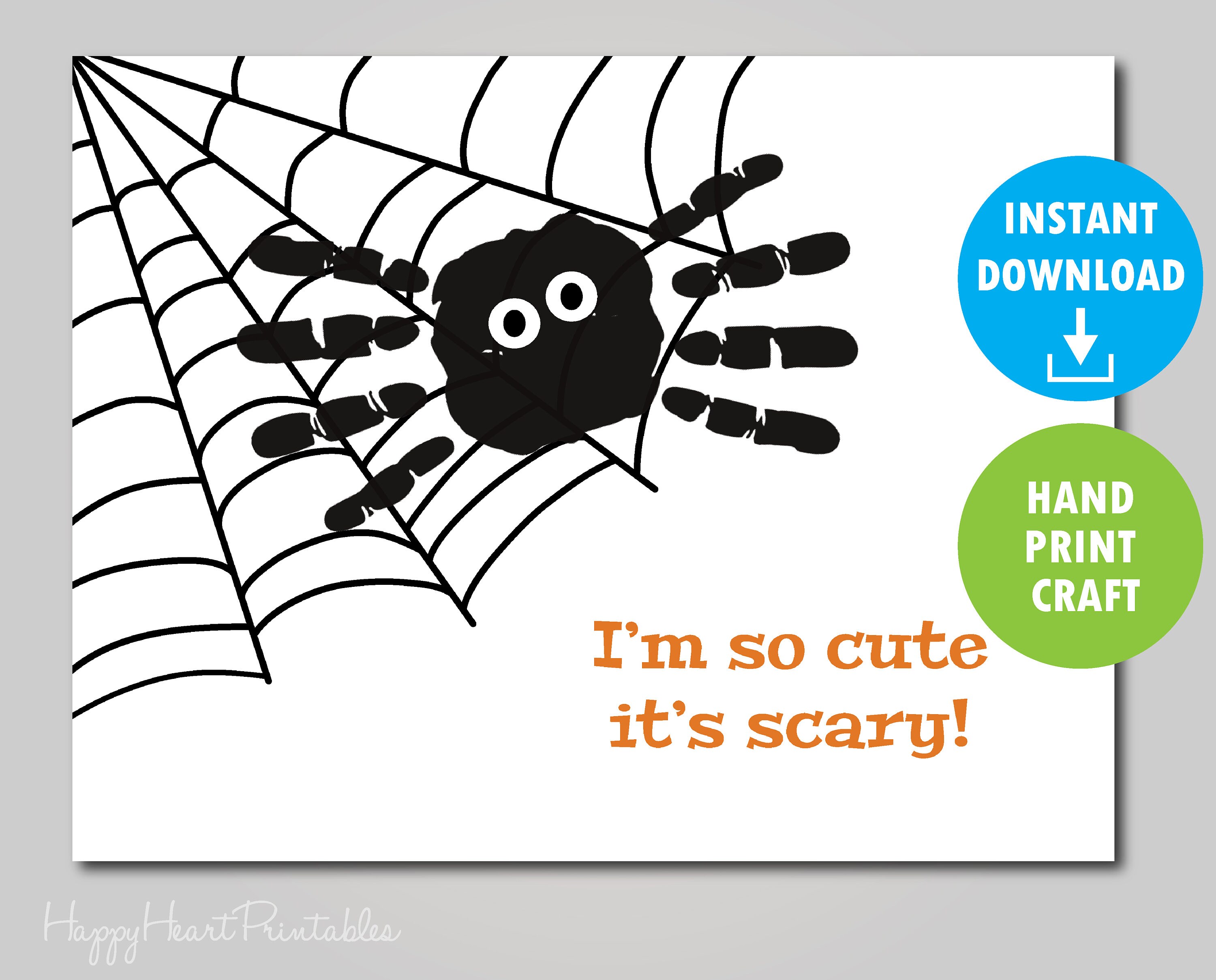 Handprint Spider Web Craft- Handprint Halloween Art - Etsy