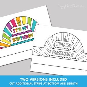 Printable Birthday Crown for Coloring - Etsy