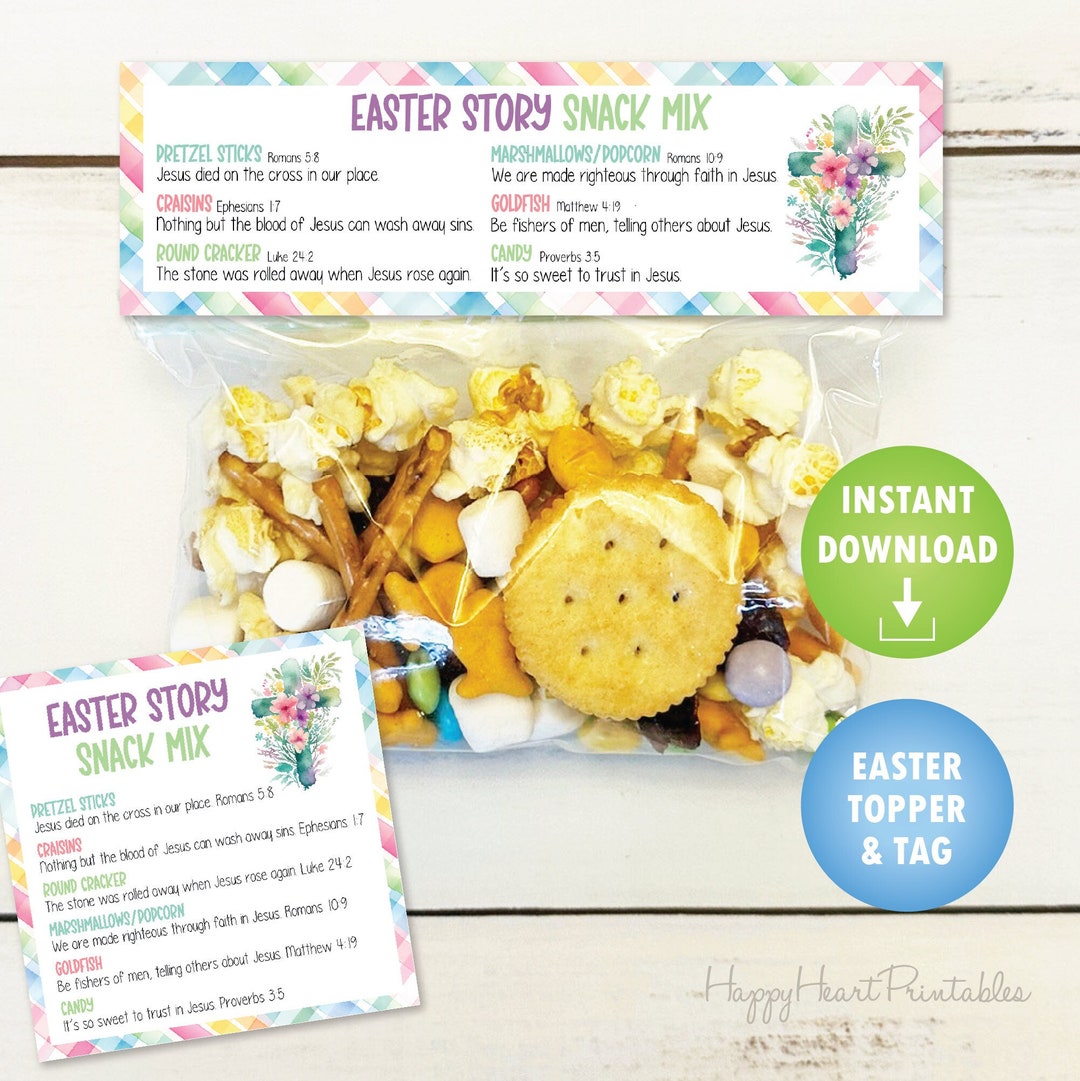 Christian Easter Story Snack Mix Topper & Tag - Etsy